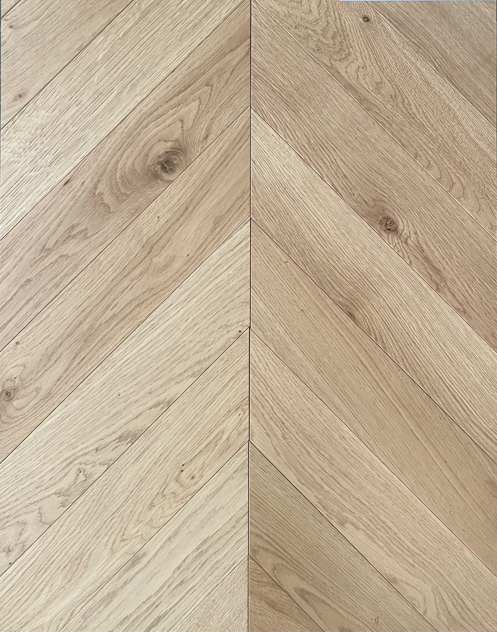 Chevron Natural Oak UV Oiled Flooring 90 x 3/14 x 510mm