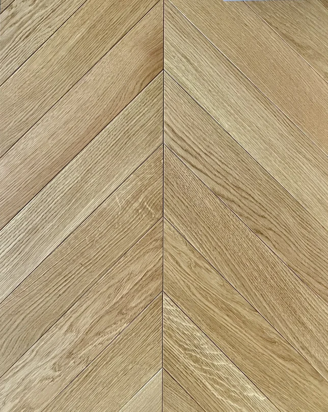 Chevron Natural Oak Brushed & Oiled Flooring 90x4/16x510mm